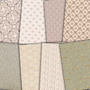 Damask Digital Paper: " Purple Grey Paper " Damask Floral Scrapbook ...