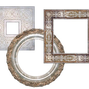 Digital Frame, Vintage Silver Frame, Vintage Frames, Frames Clipart ...