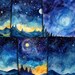 Starry Night Paper, Night Digital Paper, Night Sky Background ...