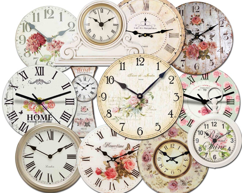 Watch Faces Collage Sheet Steampunk Vintage Watch Clock - Etsy