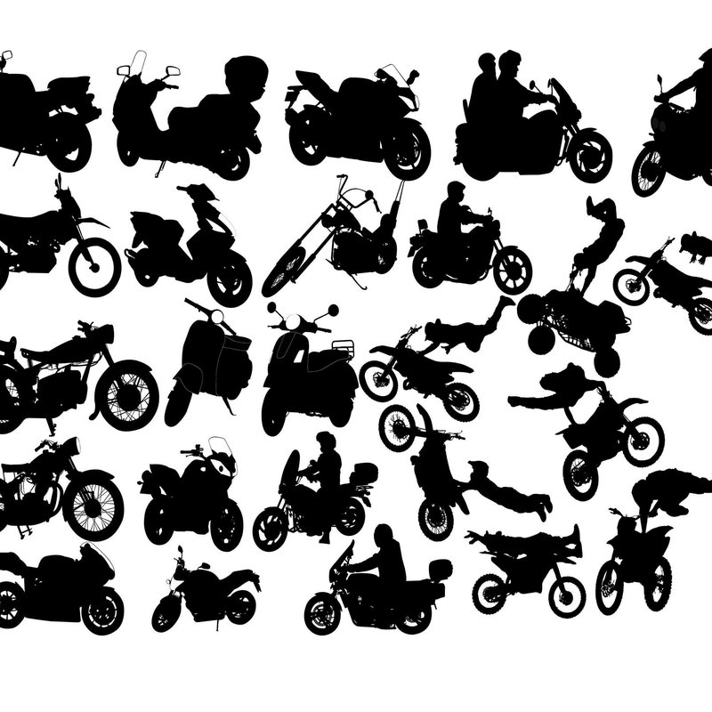 Motorcycle Clipart - Etsy