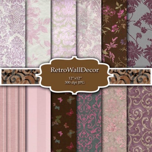 Damask Digital Paper: " Pink Paper " Damask Floral Scrapbook Paper ...