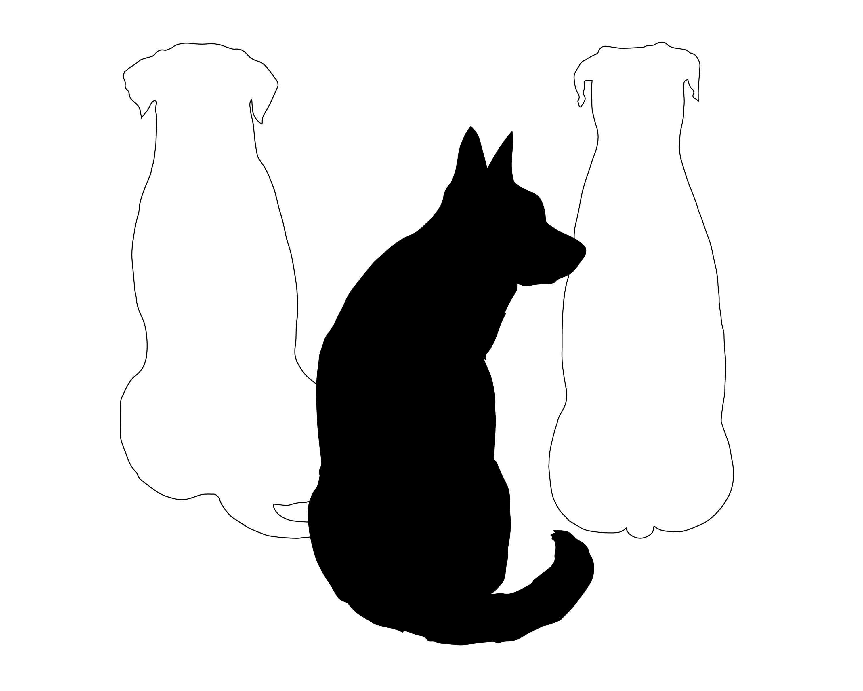 Digital Dog Dog Silhouette Dog Clip Art Dog Outline Animal - Etsy Australia