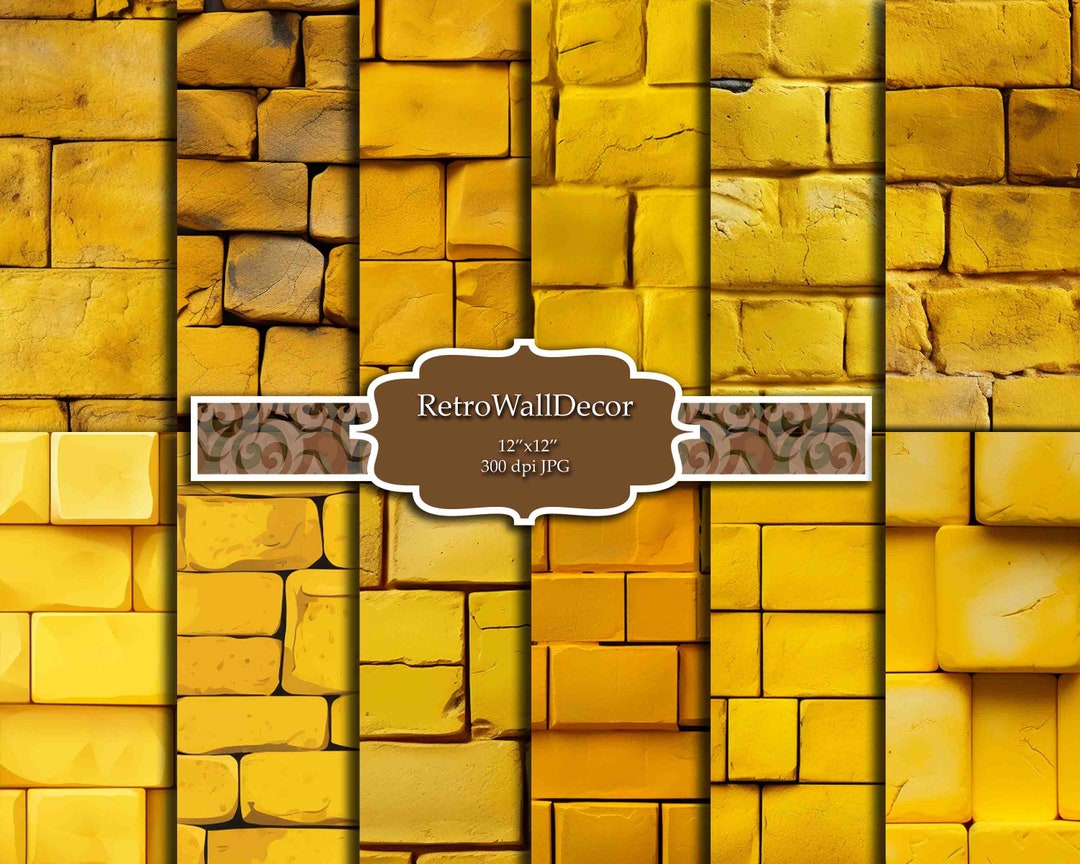 Yellow Brick Road, Brick Background, Digital Brick Road, Yellow Brick ...