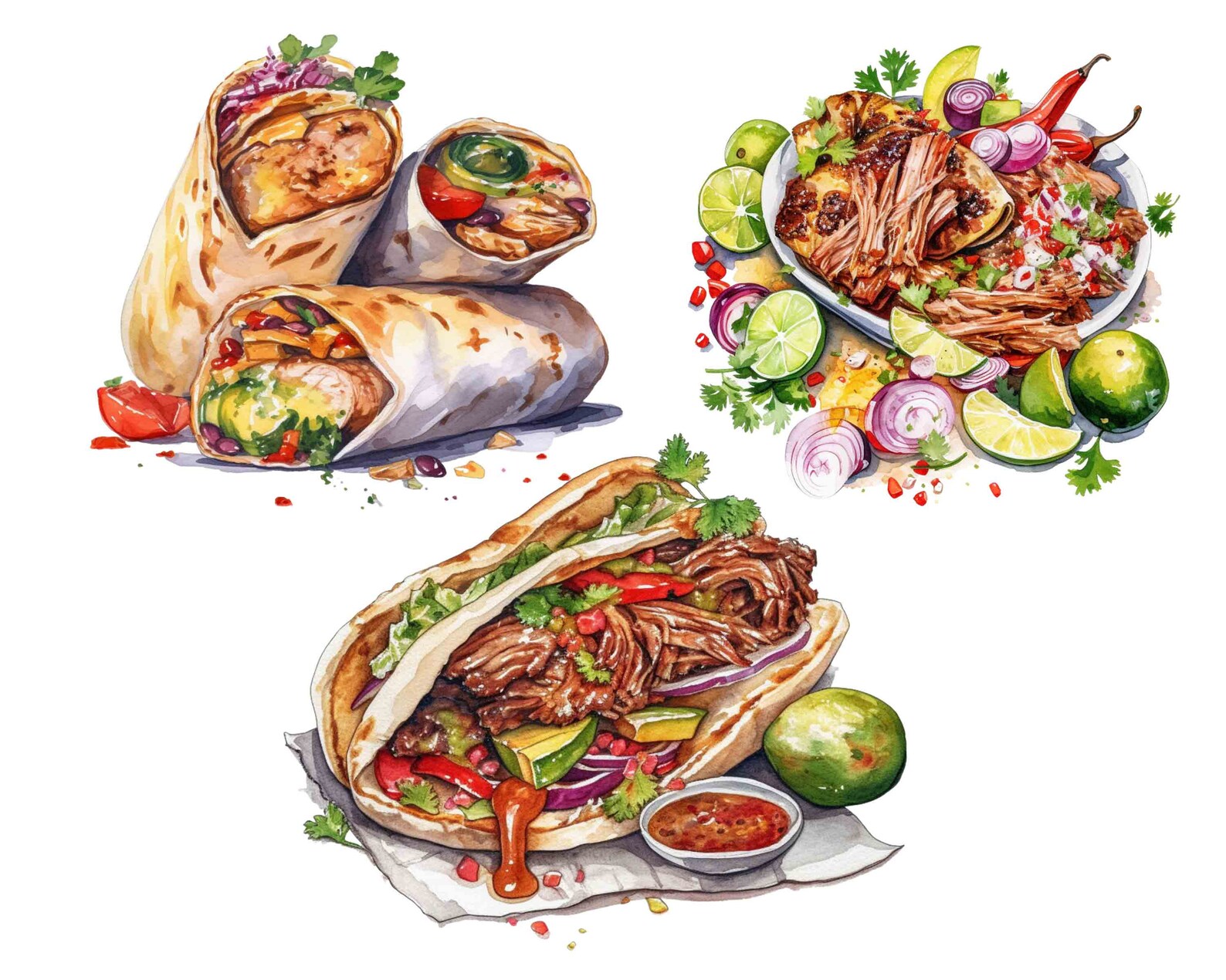 Mexican Food Clipart, Vibrant and Authentic Digital Illustrations ...