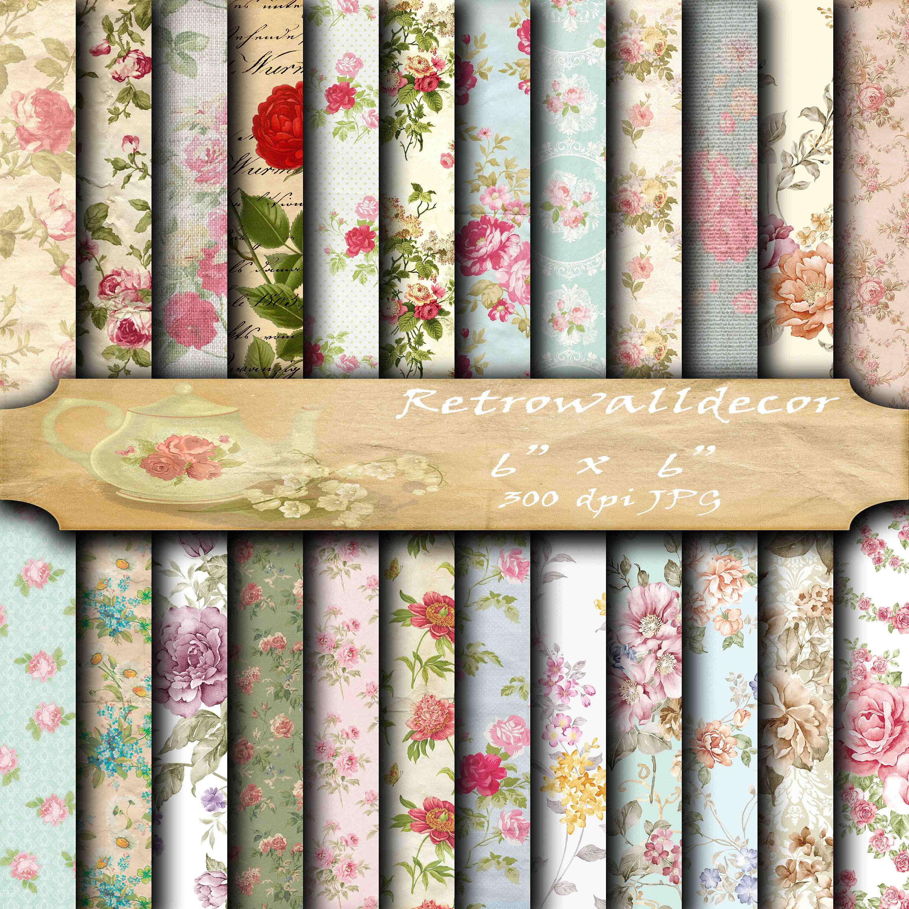 Floral Digital Paper Flower Digital Paper Floral Background - Etsy