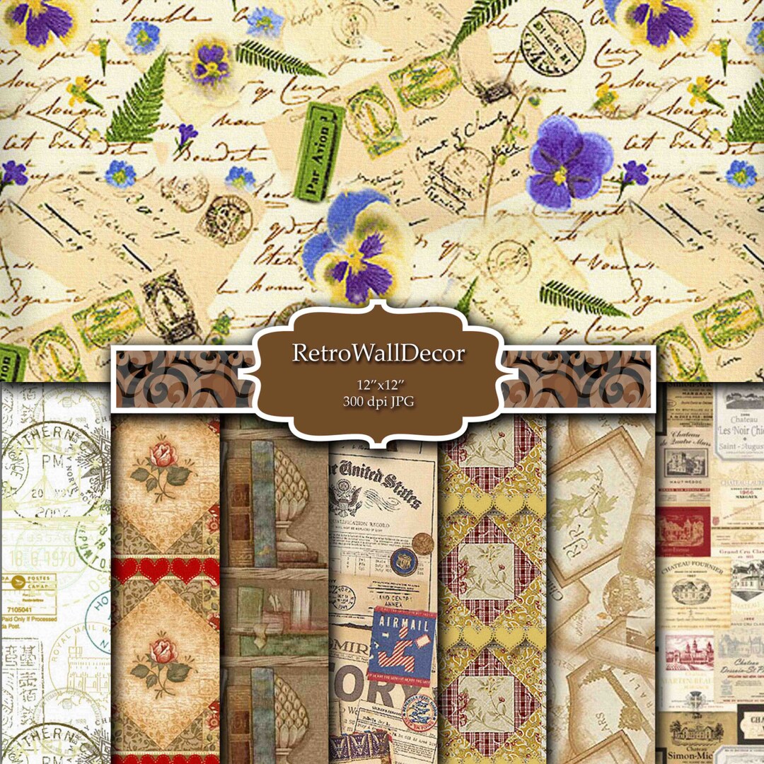 Digital Scrapbooking Paper, Gift Wrap Paper, Printable Paper, Shabby ...