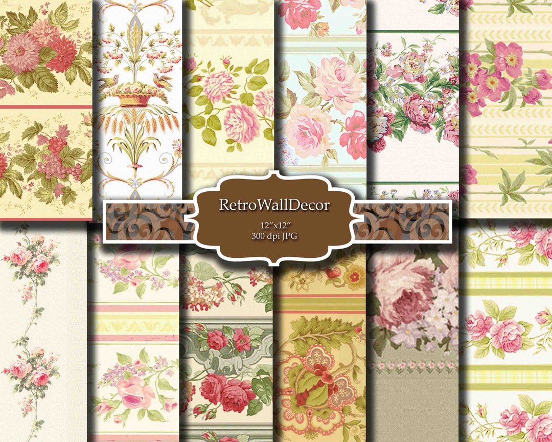 Floral Digital Paper, Flower Digital Paper, Floral Background, Rose ...