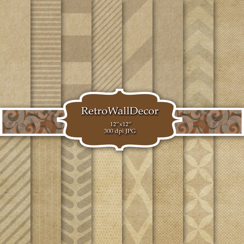 Kraft Paper Texture, Kraft Digital Paper, Kraft Scrapbook Paper, Brown ...