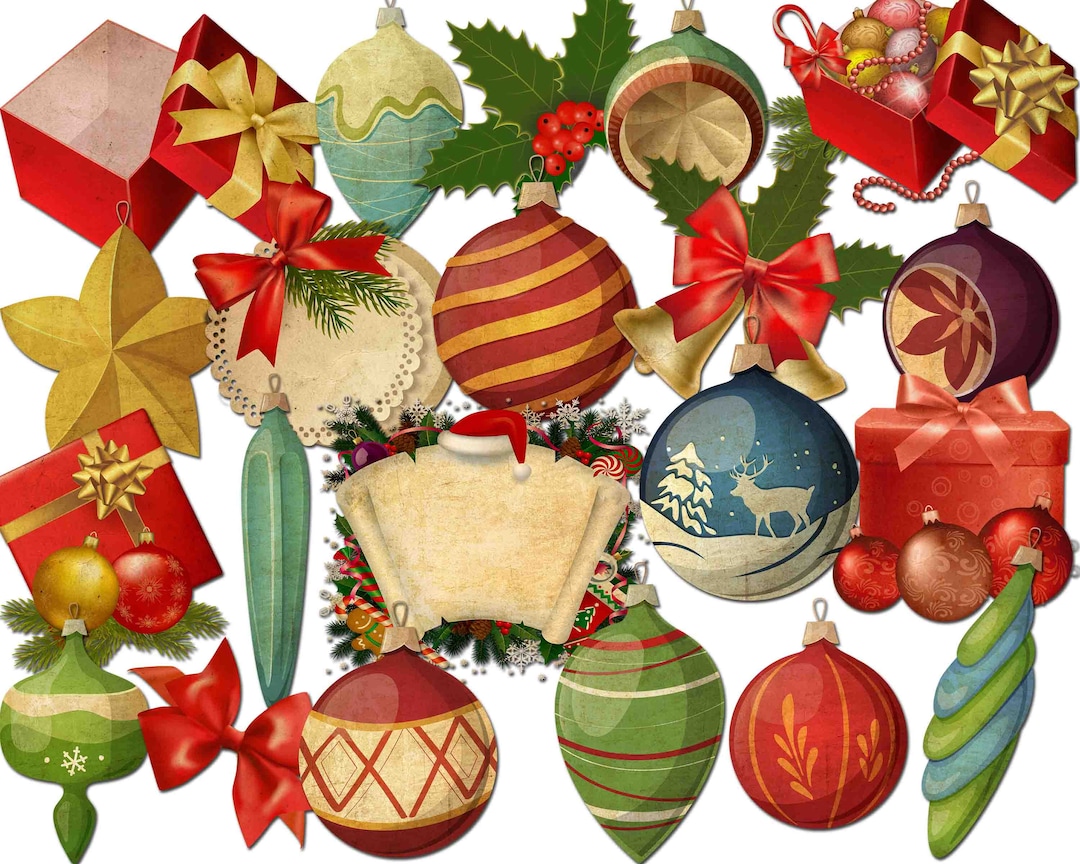 Christmas Clip Art, Christmas Gift, Christmas Clipart, Ornament Clip ...