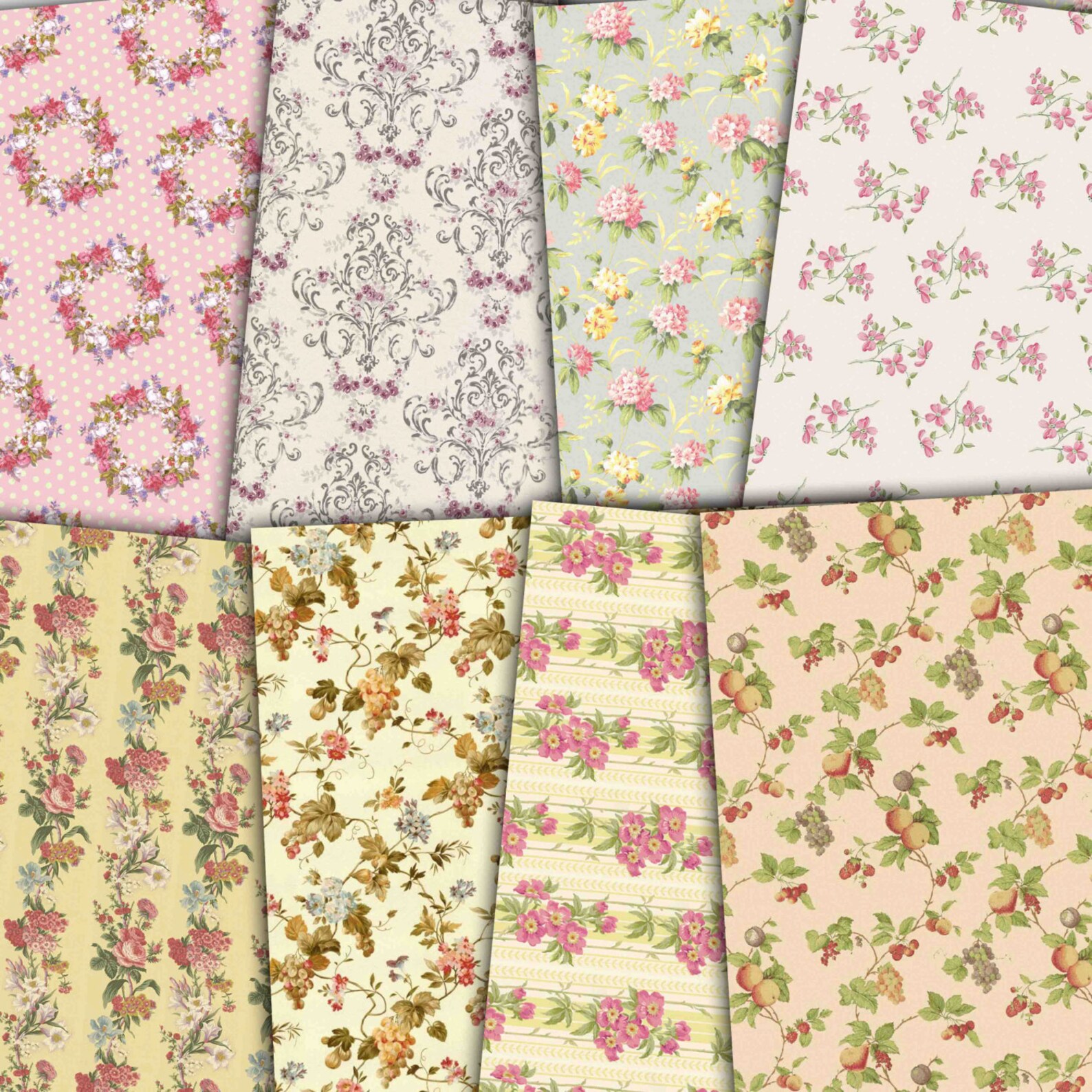 Floral Digital Paper Flower Digital Paper Floral Background | Etsy