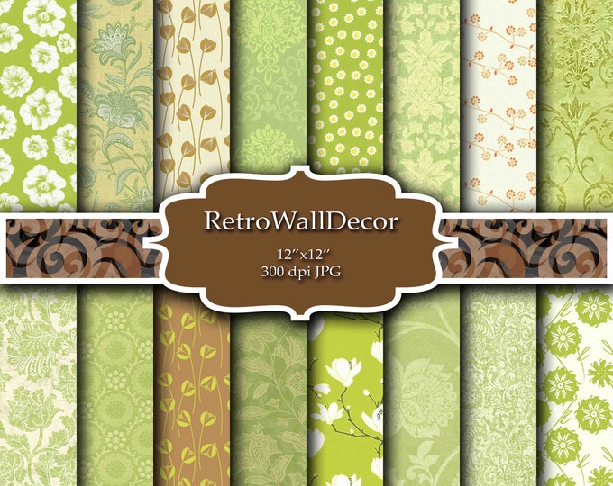 Green Digital Paper Mint Green Paper Green Background - Etsy