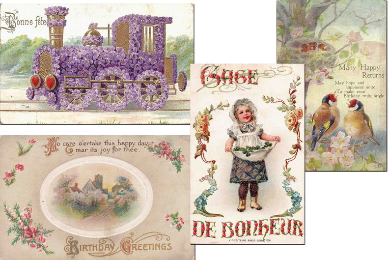 Ephemera Paper Vintage Postcards Vintage Birthday Cards - Etsy