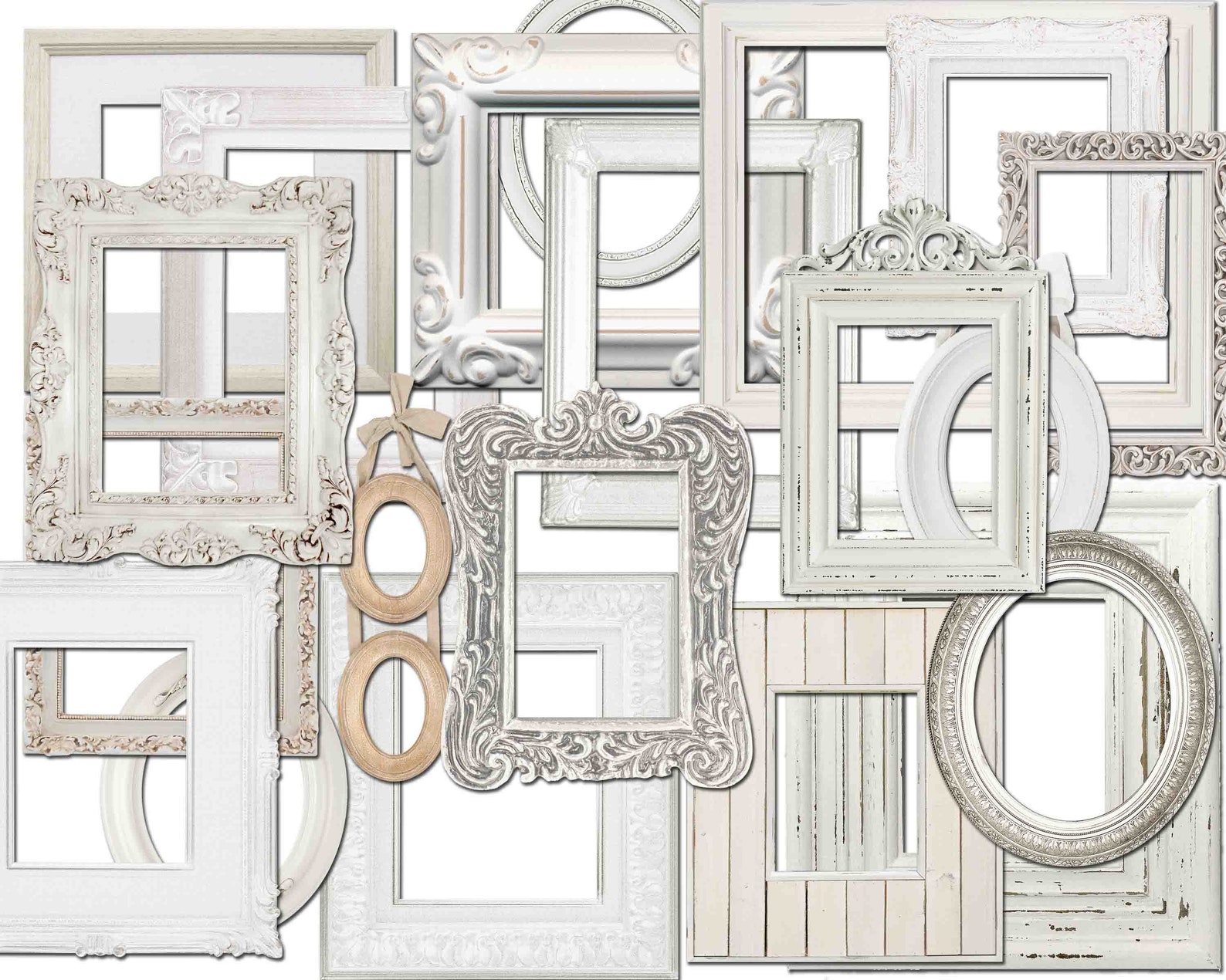 Digital Frame Vintage White Frames Vintage Frames Frames | Etsy