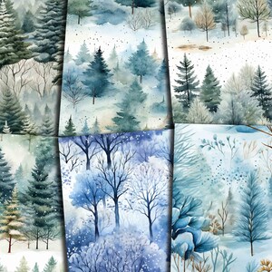 Winter Forest Paper, Seamless Paper, Winter Paper, Forest Background ...