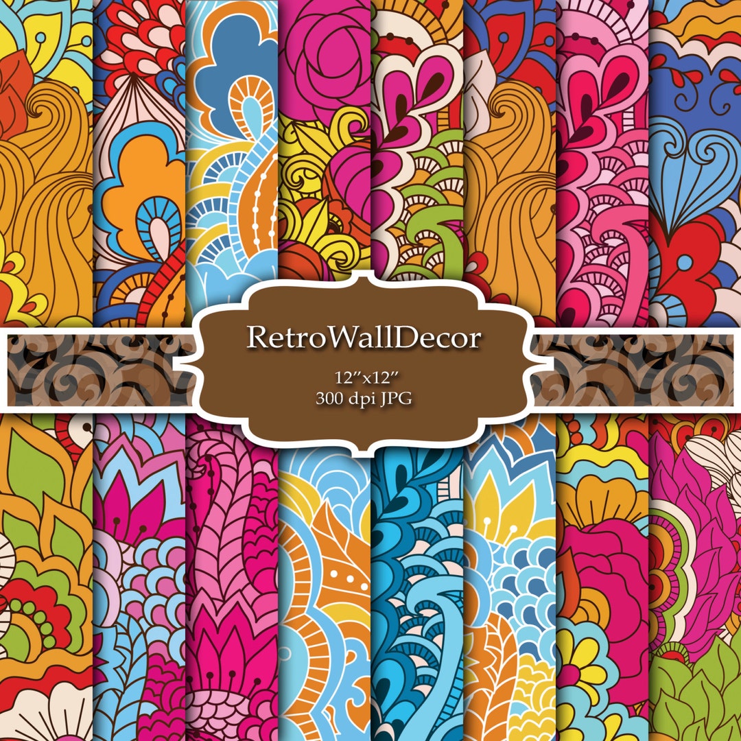 Abstract Floral Digital Paper, Exotic Digital Paper, Abstract Digital ...