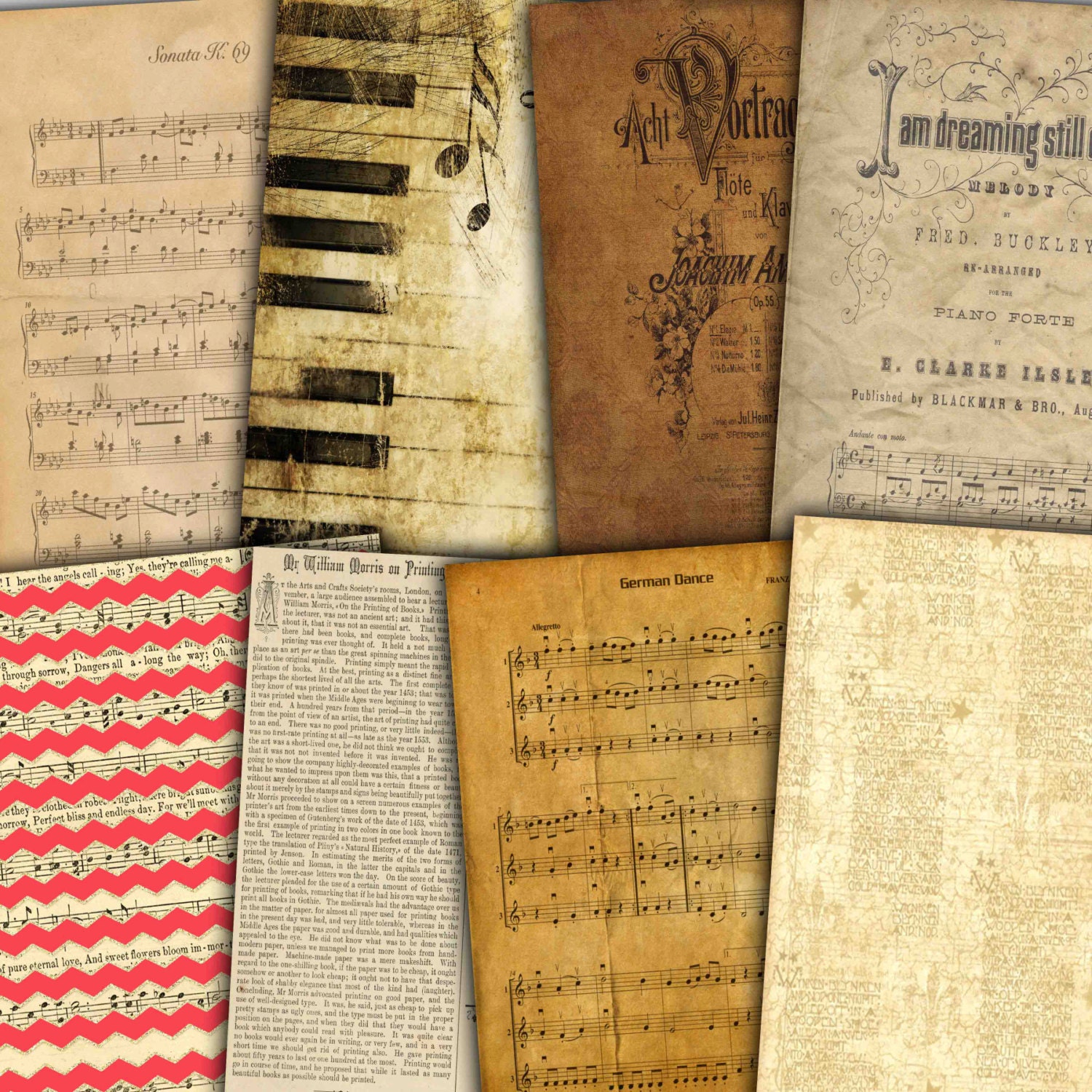 Music Digital Paper Music Sheets Paper Old Music Sheet | Etsy