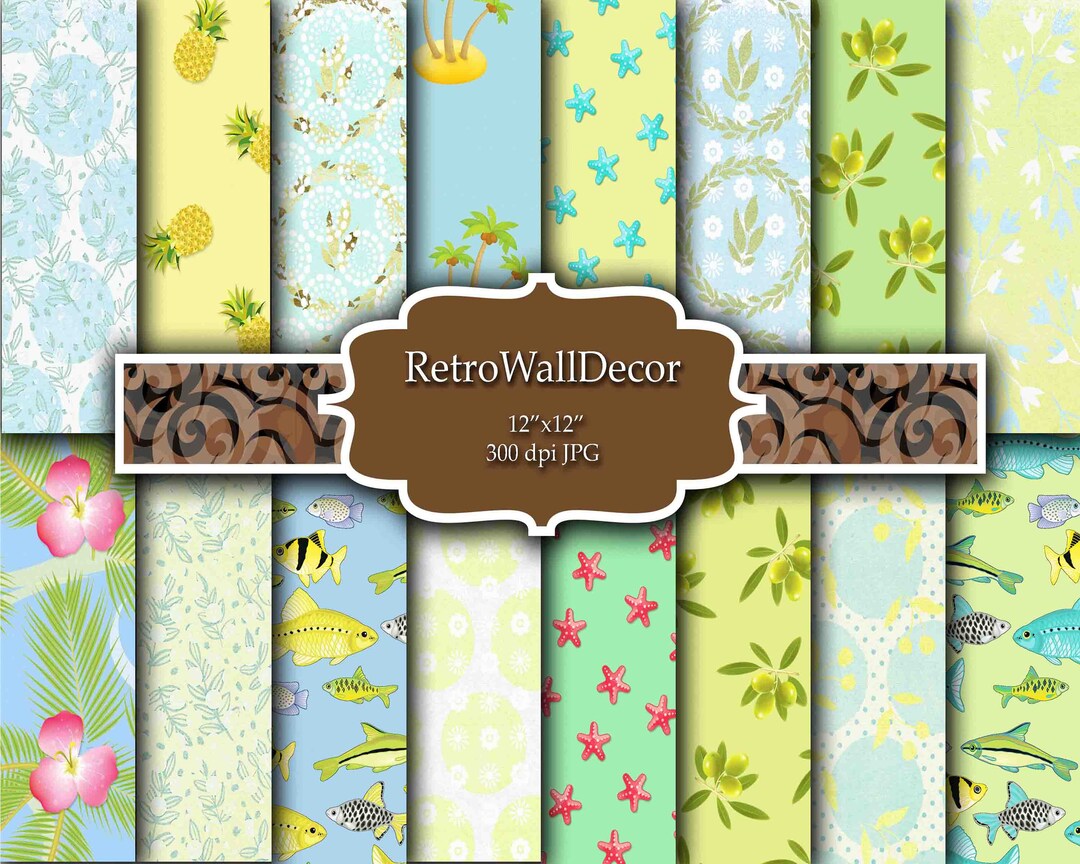Summer Paper Sea Paper Sea Fish Olive Pineapple Seastar - Etsy