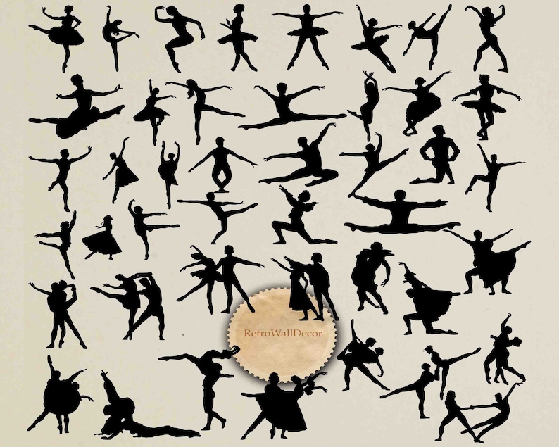 Ballet Silhouettes Ballerina Silhouettes Ballet Clip Art - Etsy