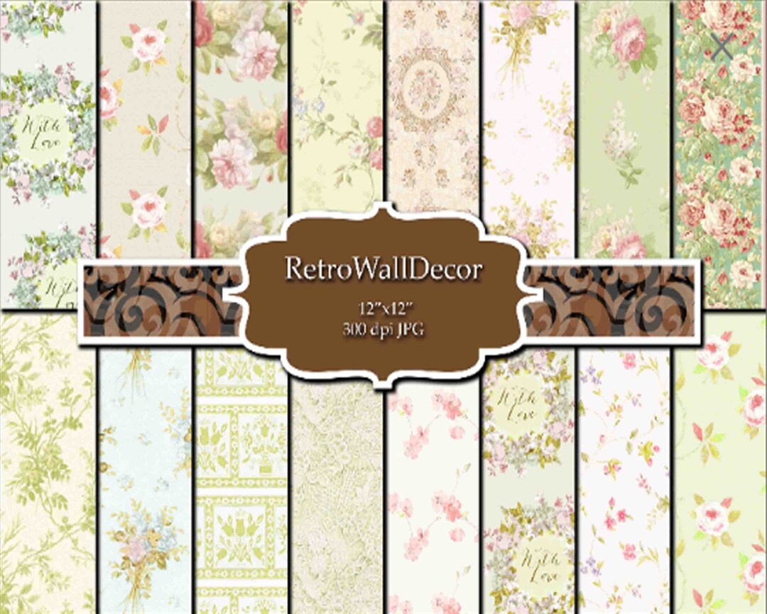 Floral Digital Paper, Flower Digital Paper, Floral Background, Rose ...