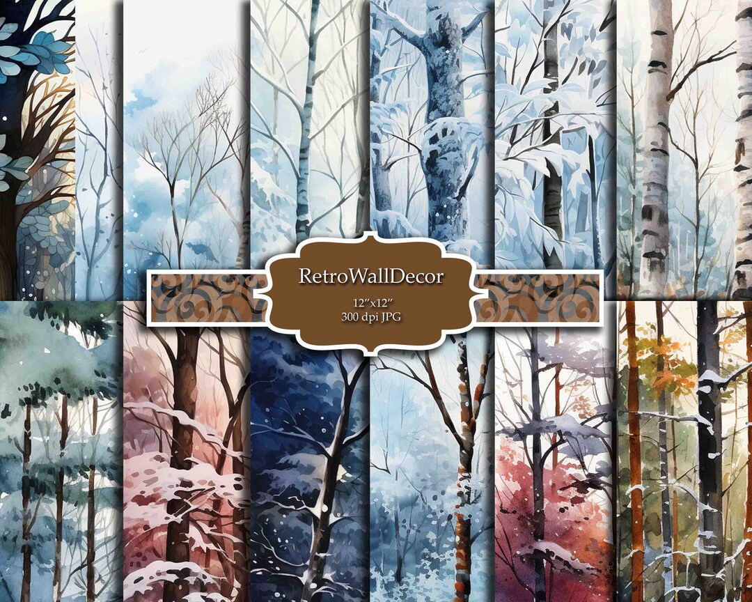 Winter Forest Paper, Forest Paper, Winter Paper, Forest Background ...