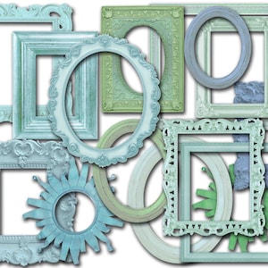 Digital Frame, Vintage Blue Frames, Vintage Frames, Frames Clipart ...