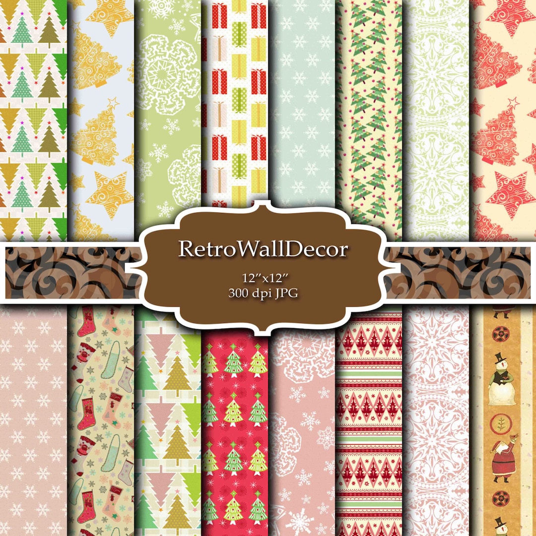 Christmas Digital Paper, Xmas Paper, Holiday Paper, Winter Paper ...