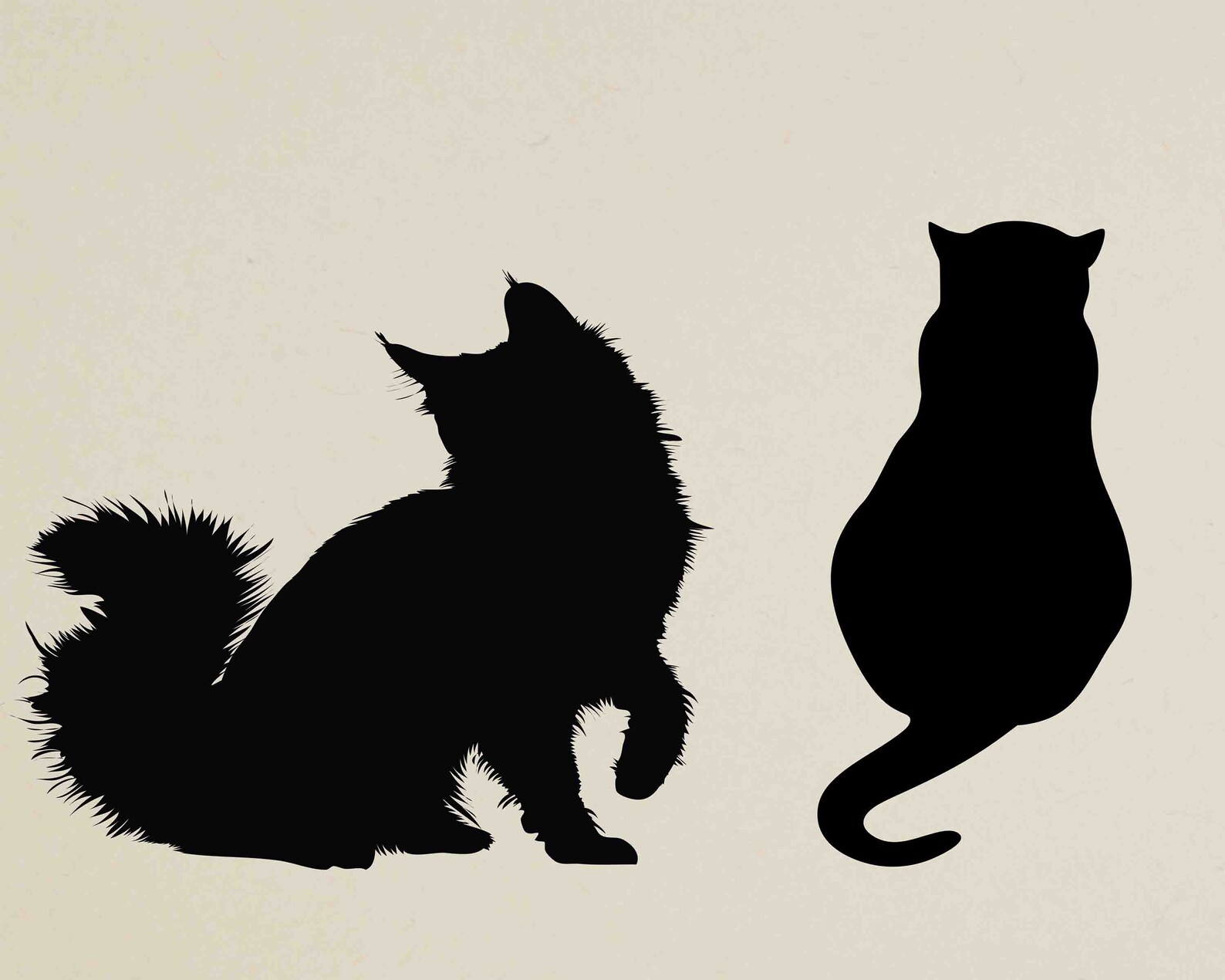 Cats Silhouettes Cat Clip Art Animal Silhouette Black Kitty - Etsy