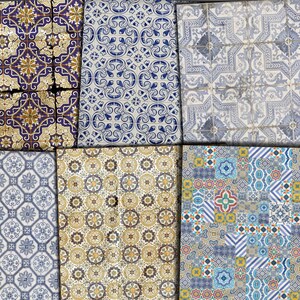 Tile Digital Paper, Tile Background, Distressed Tile Texture, Rustic ...