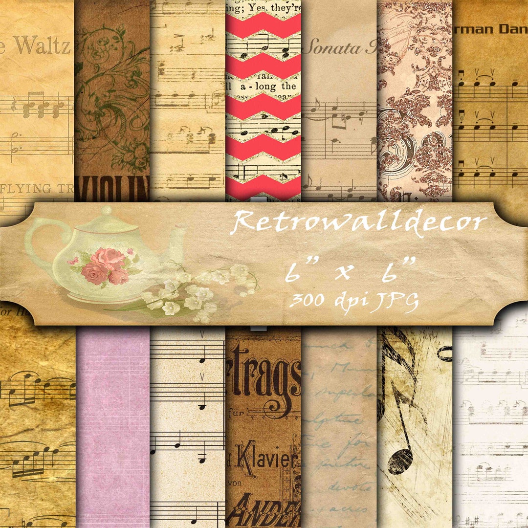 Music Digital Paper, Vintage Music Paper, Old Parchment Paper, Old ...