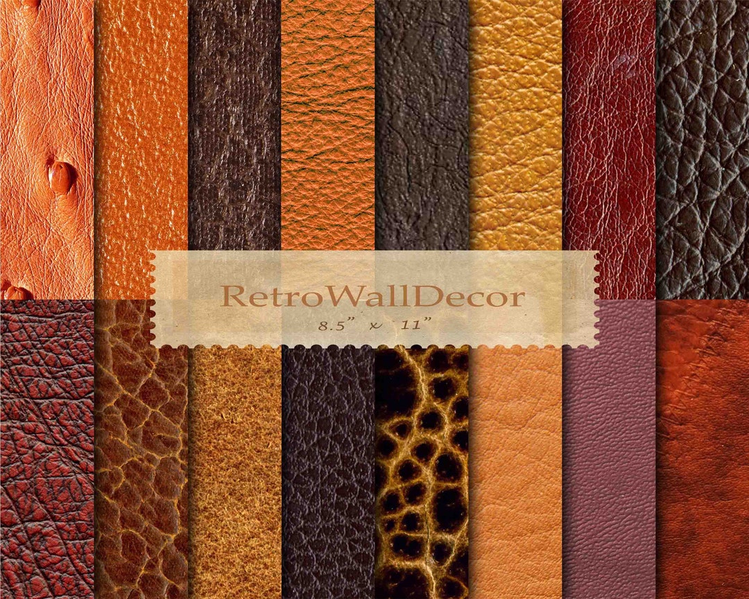 Brown Leather Textures: Digital Scrapbook Paper (8.5x11) (digital ...