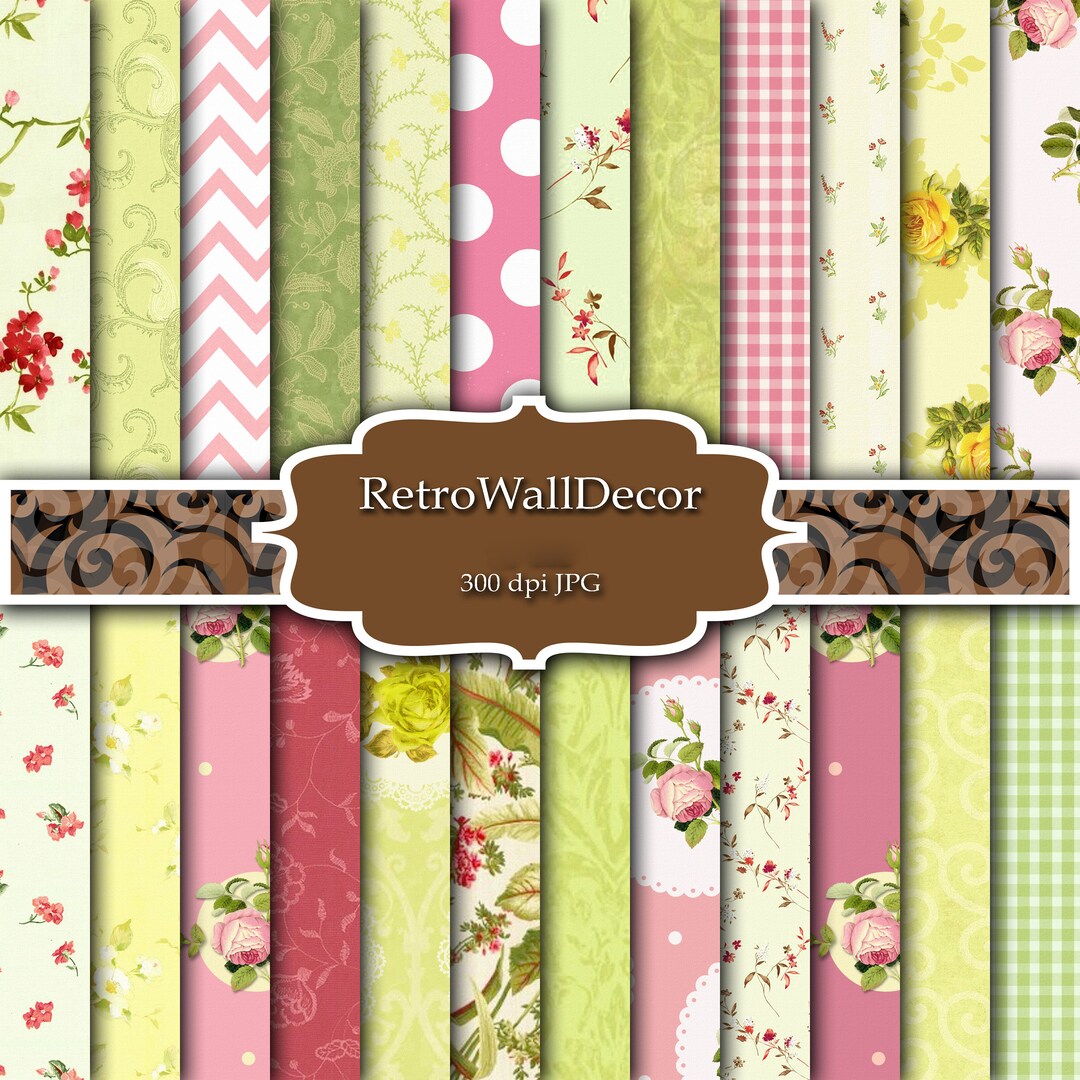 Floral Digital Paper, Flower Digital Paper, Floral Background, Rose ...