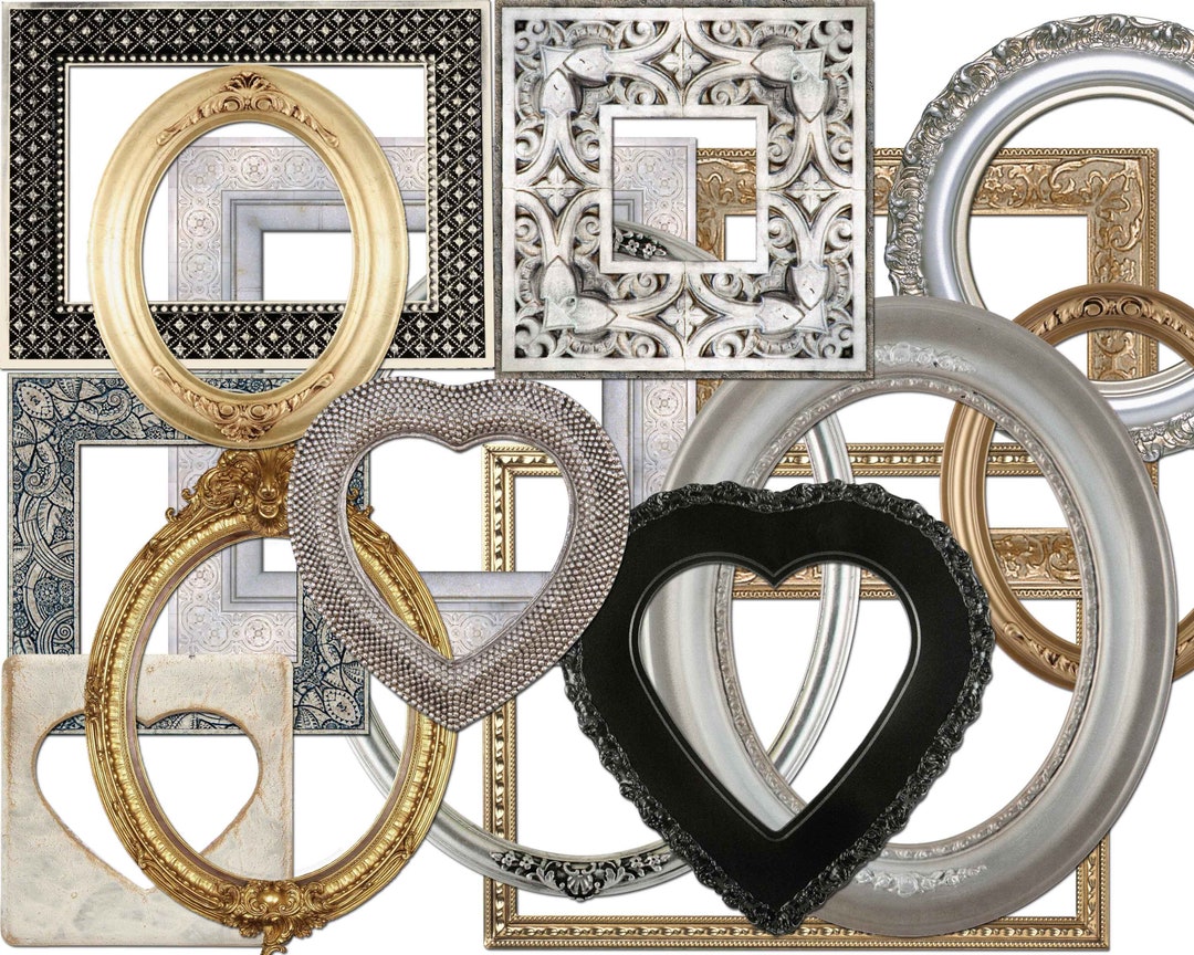 Digital Frame, Vintage Silver Frames, Vintage Frames, Frames Clipart ...