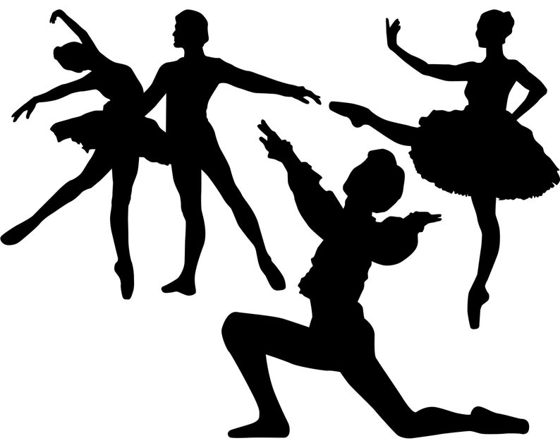 Ballet Silhouettes Ballerina Silhouettes Ballet Clip Art - Etsy