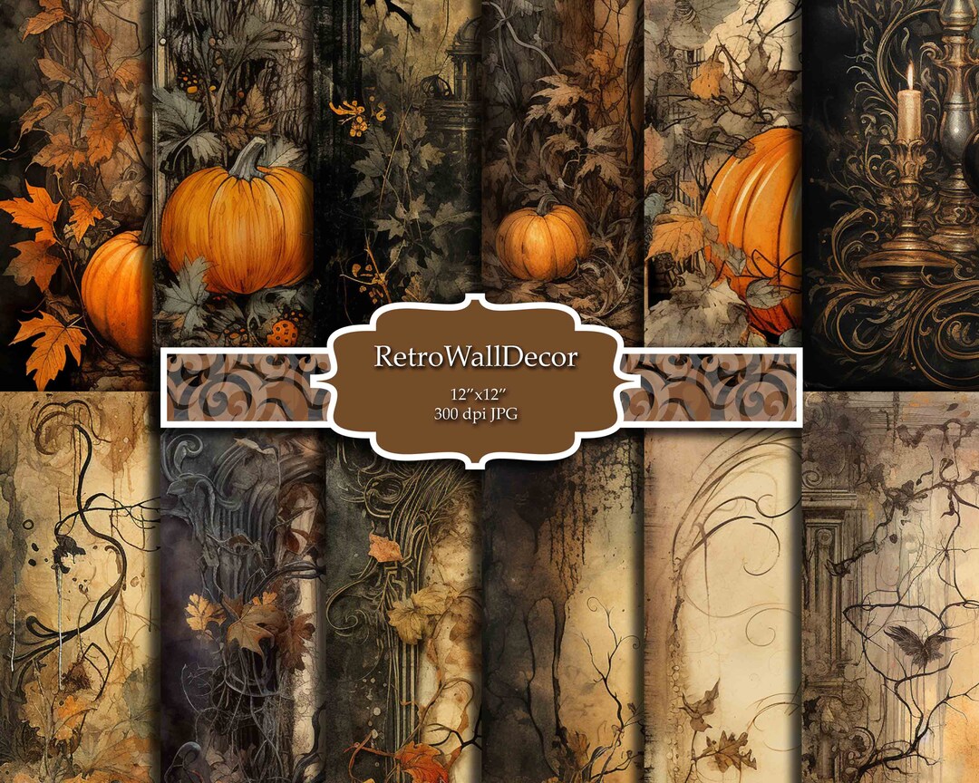 Pumpkin Paper, Autumn Digital Paper, Fall Colors, Autumn Background ...