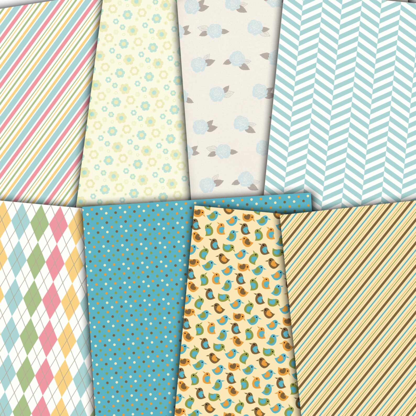 Baby Boy Digital Paper Digital Download Paper Scrapbook Paper | Etsy