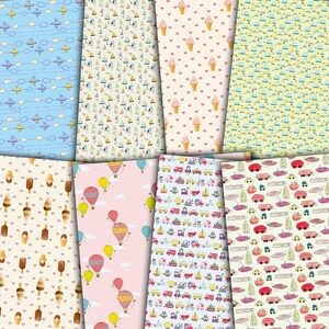 Kids Digital Papers Colorful Backgrounds for Children Kids | Etsy