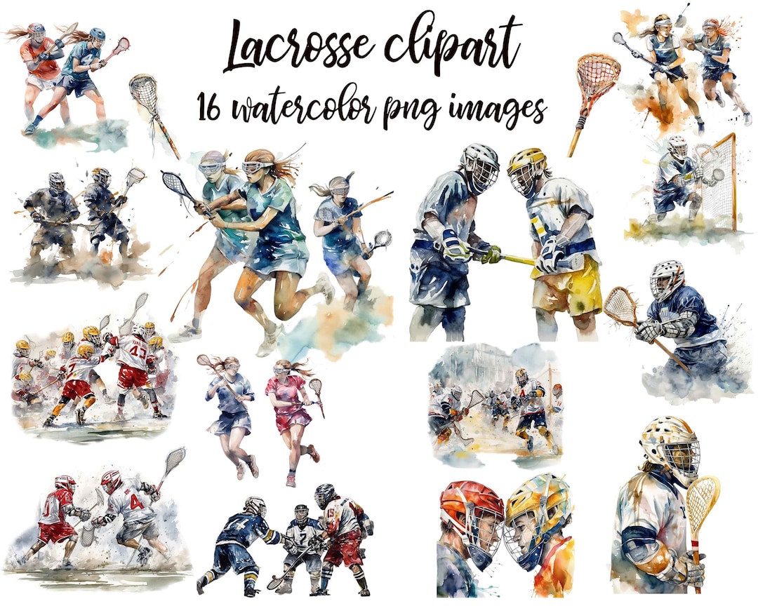 Lacrosse Watercolor Clipart, Perfect for Scrapbooking and Crafting ...