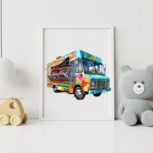 Food Truck, Food Truck Clipart, Truck Watercolor, Food Truck Image ...