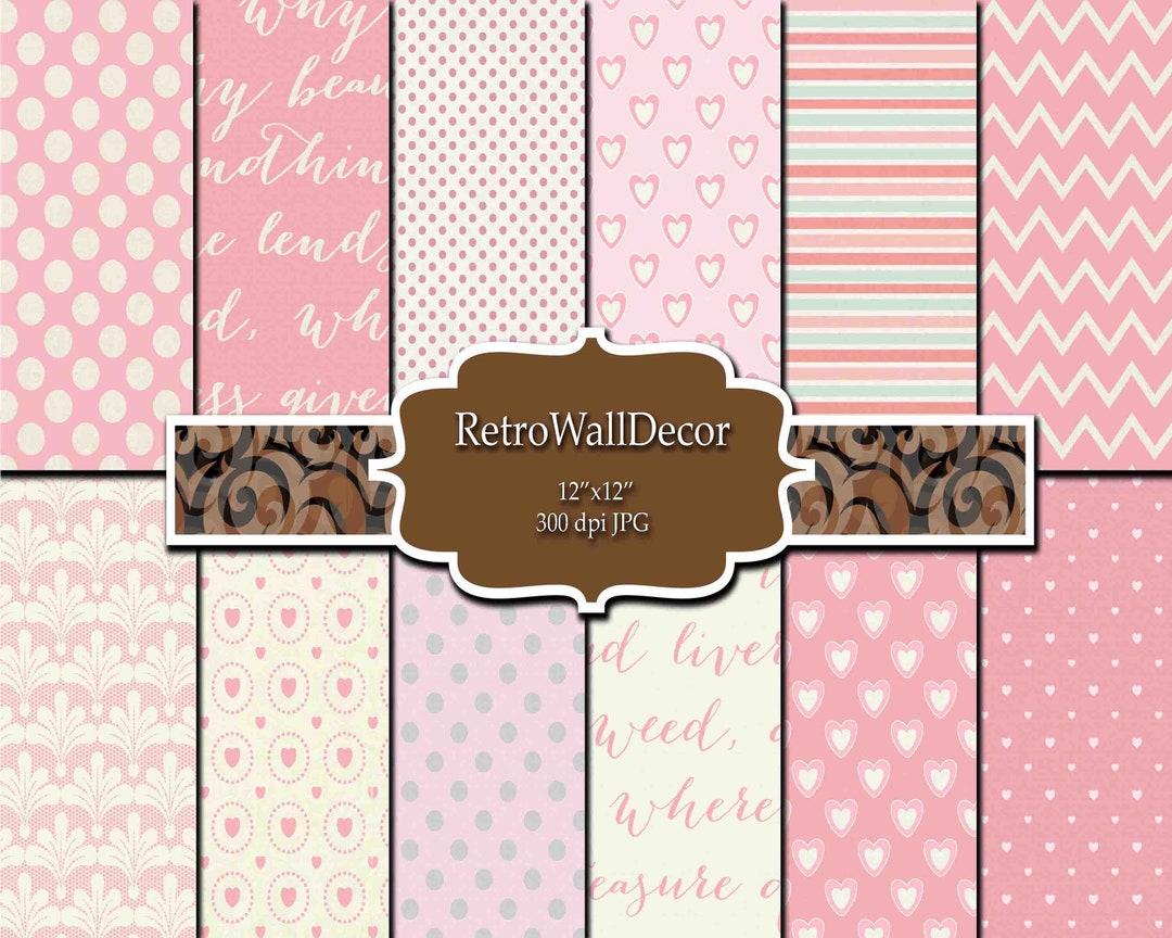 Pink Shabby Chic Pink Digital Paper Digital Shabby Chic - Etsy
