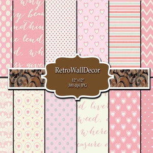 Pink Shabby Chic Pink Digital Paper Digital Shabby Chic - Etsy