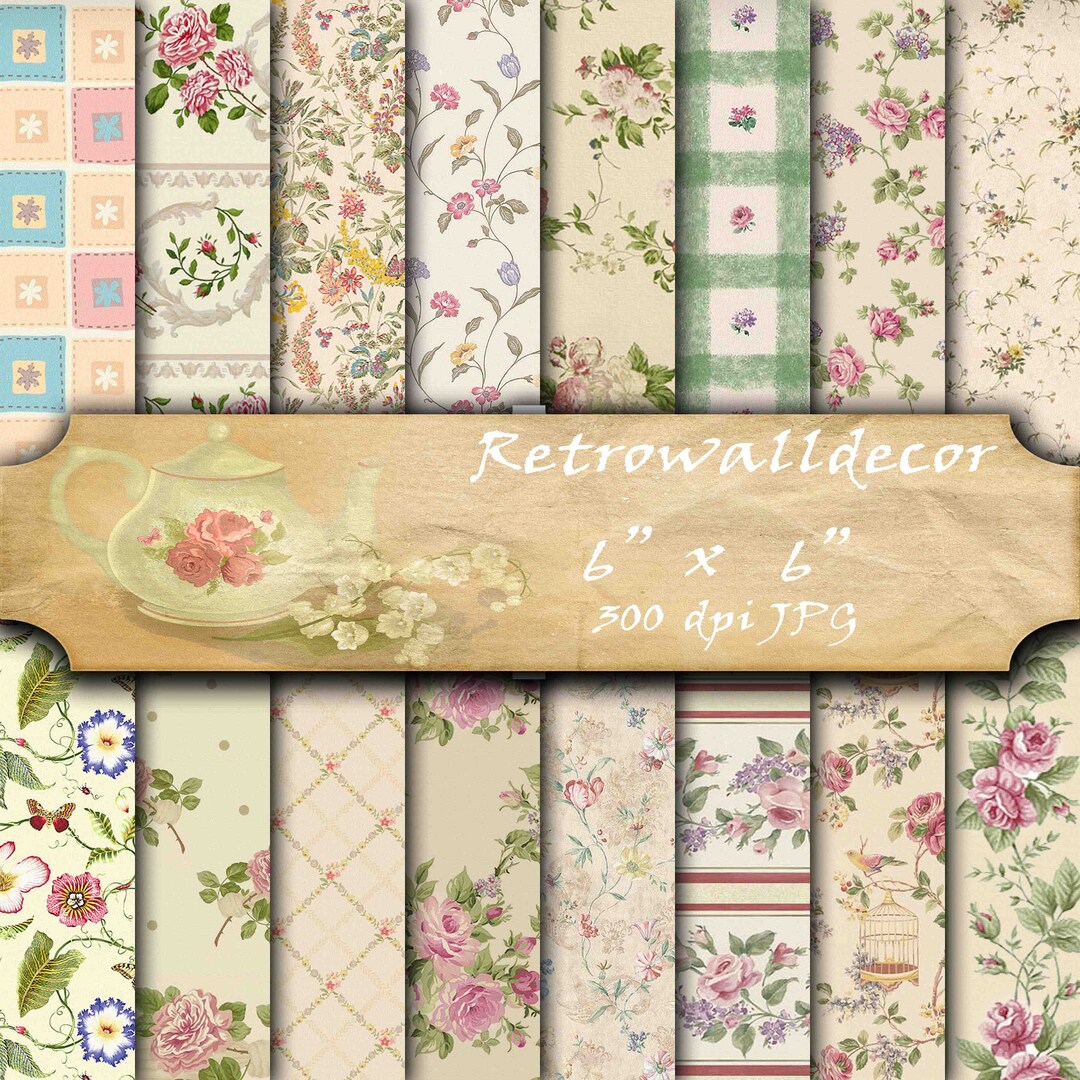 Floral Digital Paper Flower Digital Paper Floral Background - Etsy