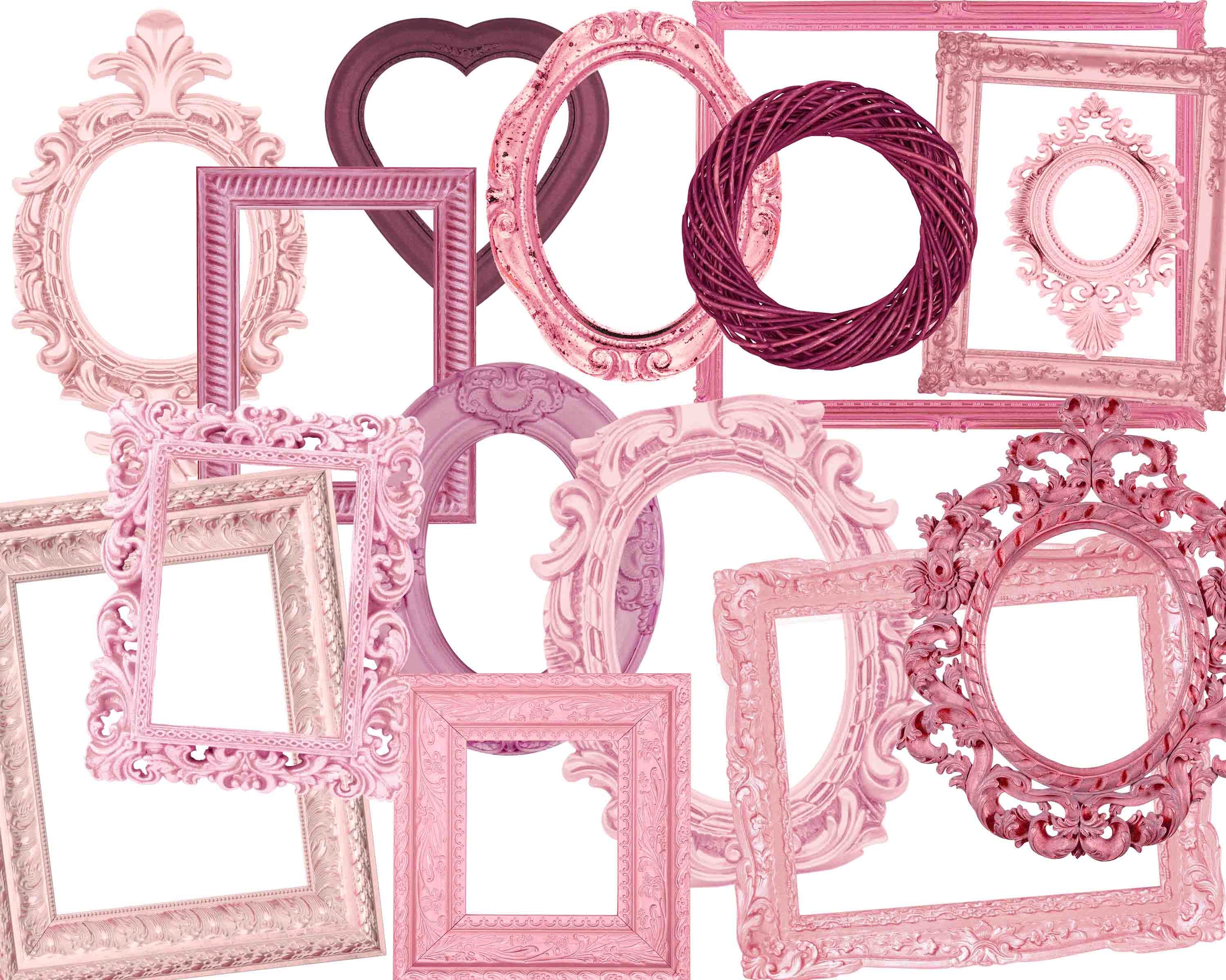 Vintage Clip Art Borders Pink