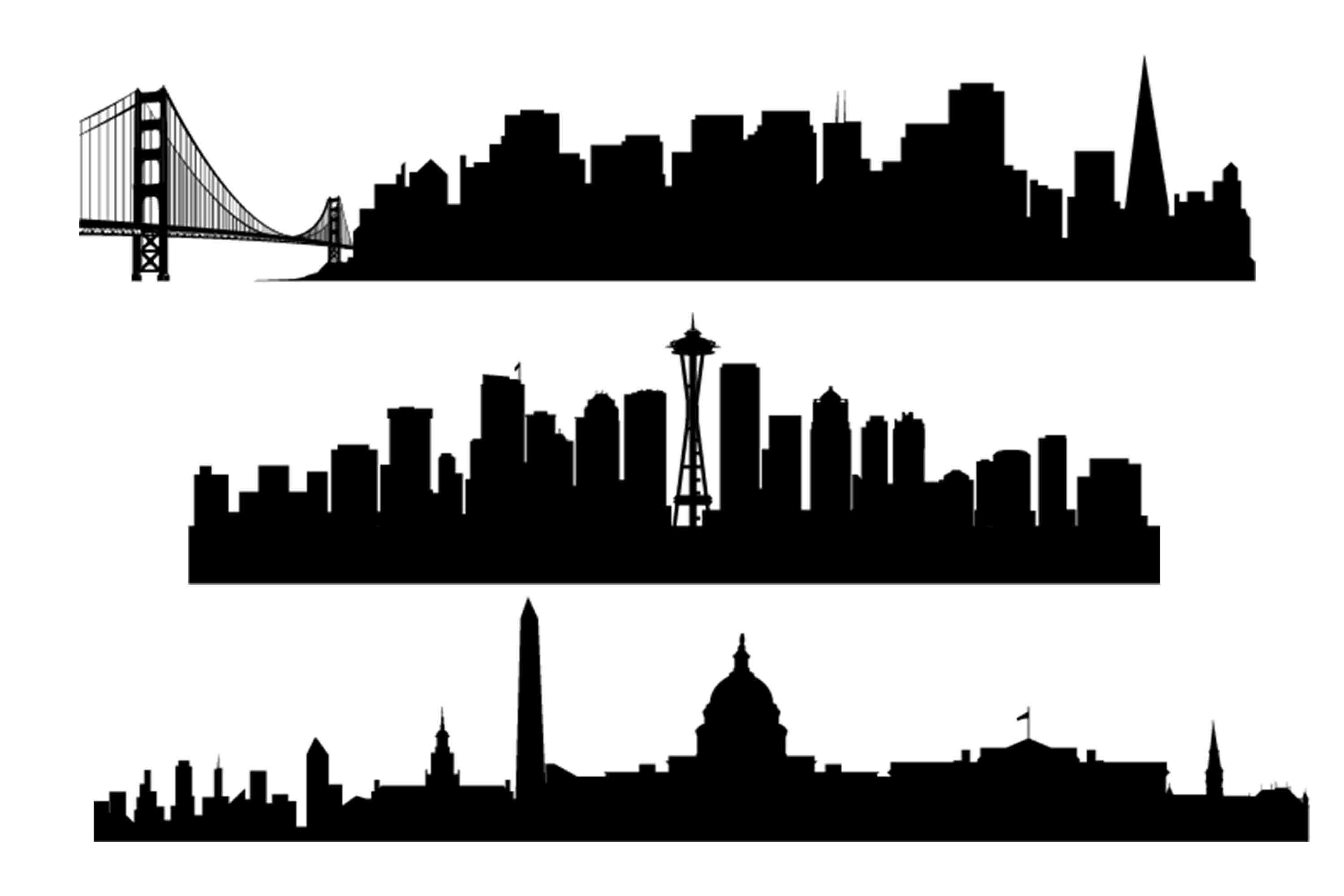 US City Skyline SVG: Metropolis Vector Clipart (digital Download) - Etsy