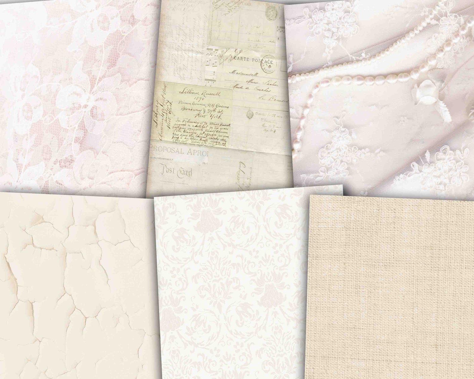 White Wedding Paper White Digital Paper White Lace White - Etsy