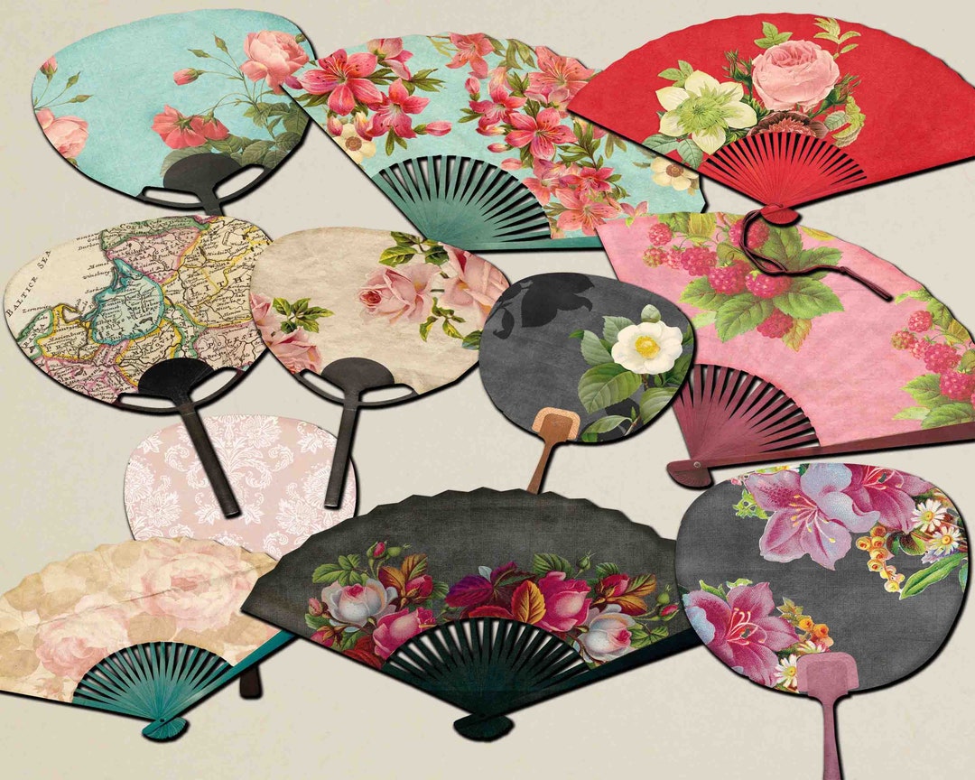 Japanese Fans Clipart , Floral Fans Clip Art , Asian Art Japanese ...