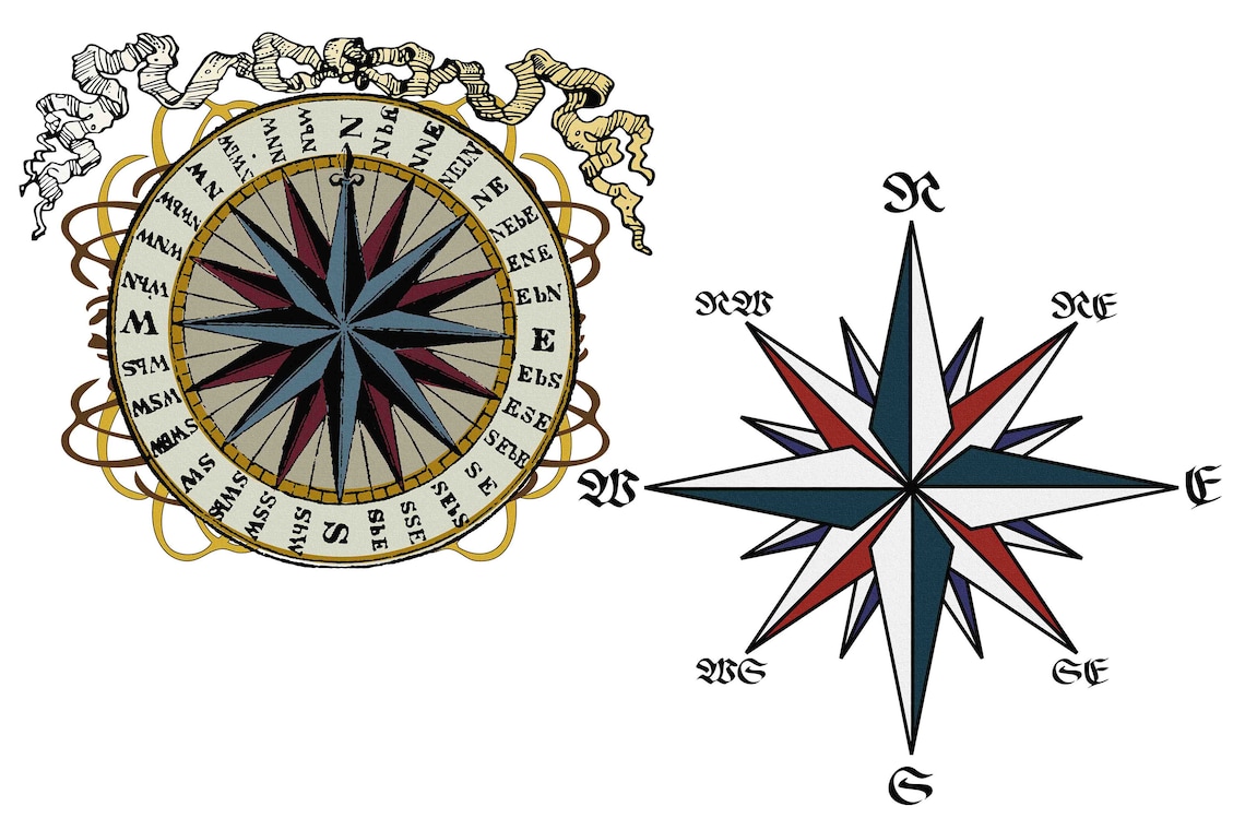 Nautical Clipart Bundle: Vintage Navy Map, Sextant, and Sailing Symbols ...