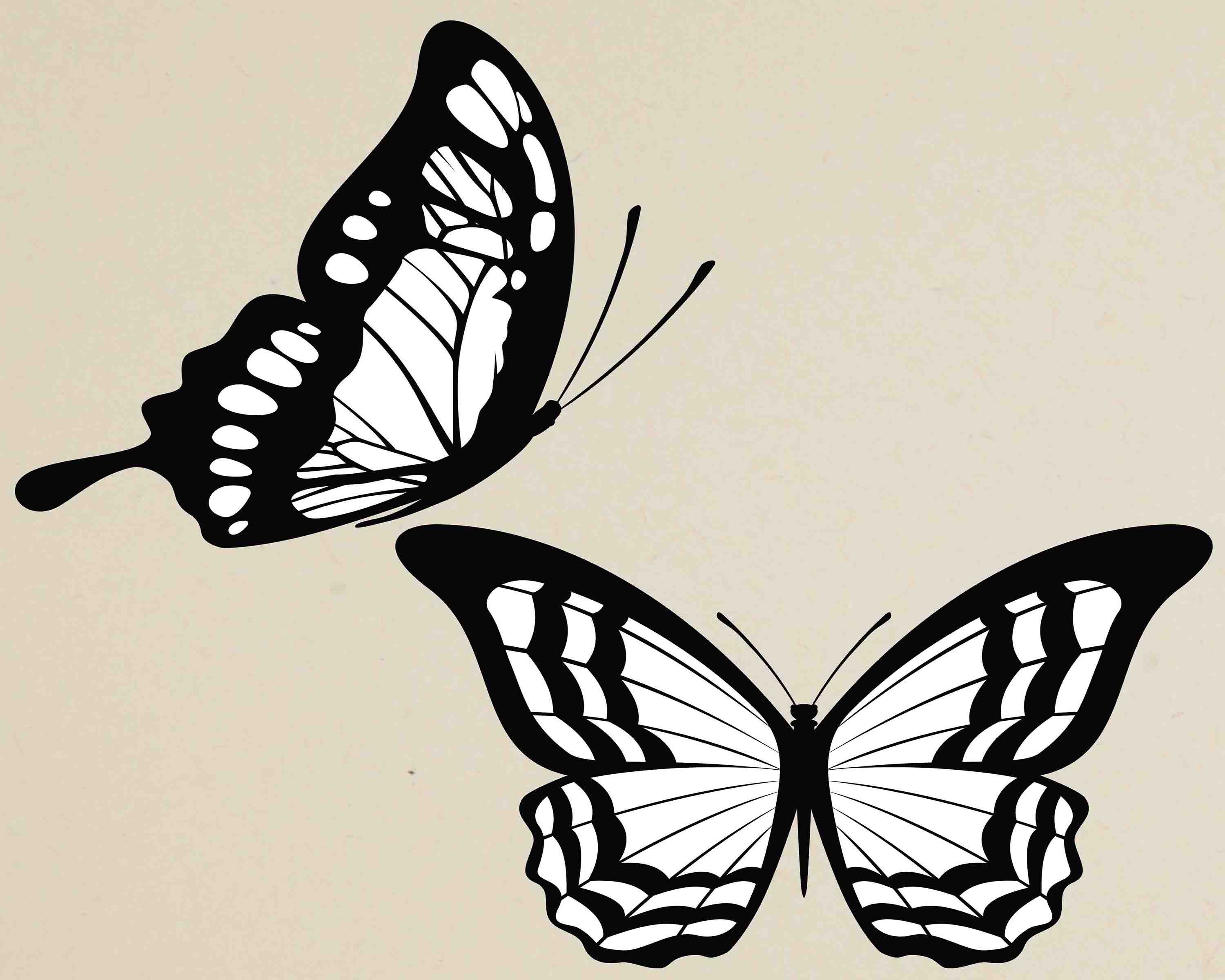 Digital Butterfly Clip Art Butterfly Silhouette Scrapbook | Etsy