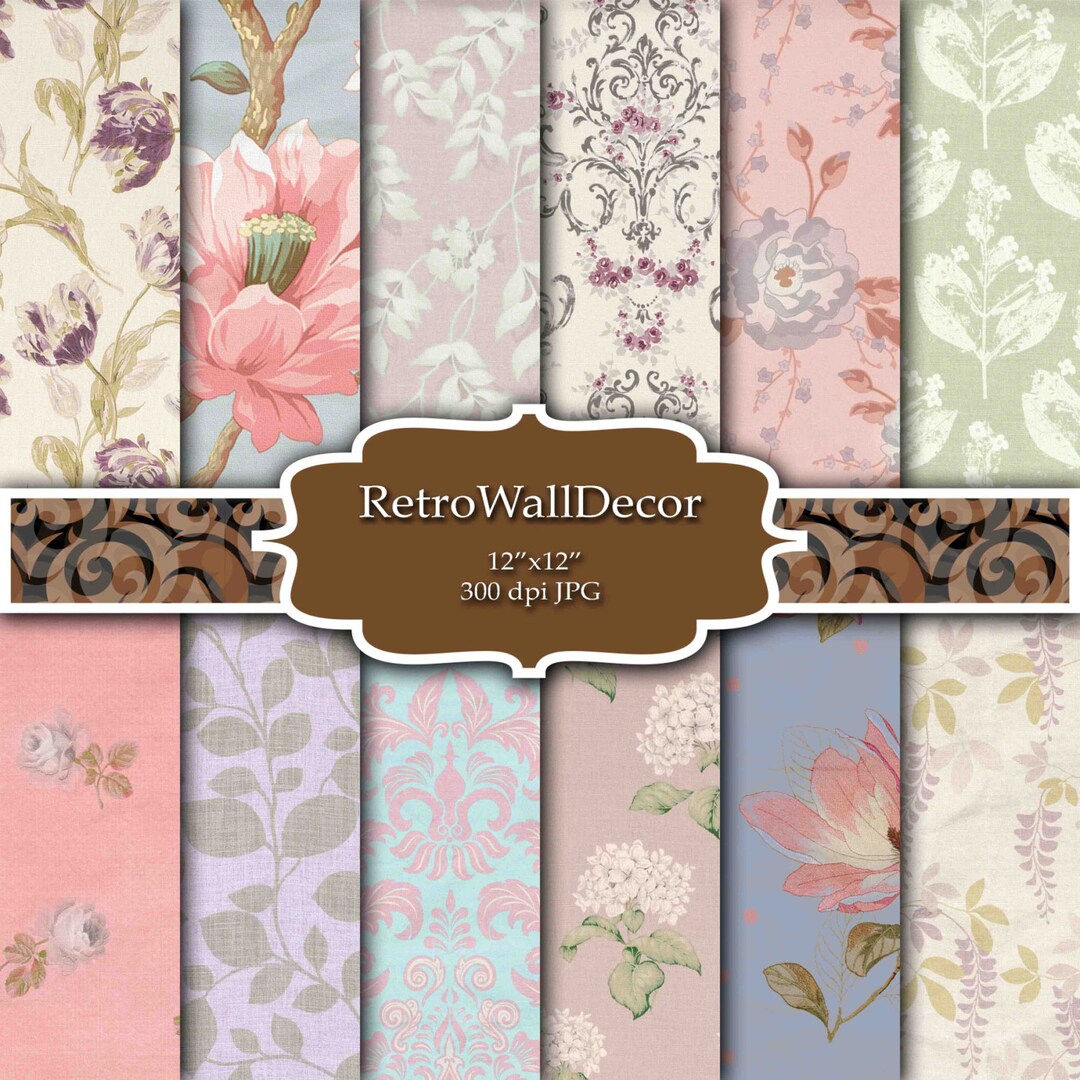 Floral Digital Paper, Flower Digital Paper, Floral Background, Rose ...
