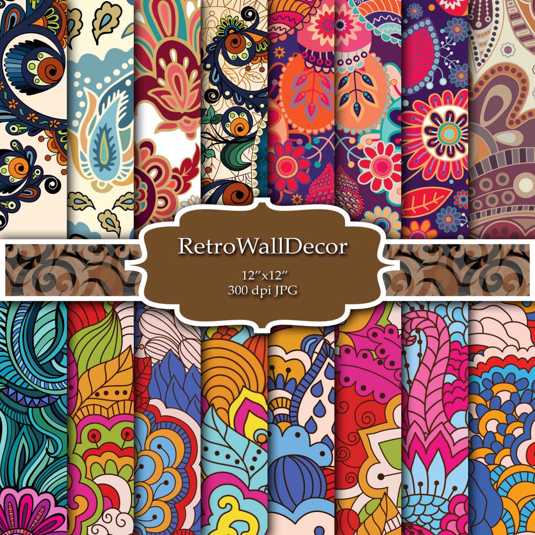 Exotic Floral Digital Paper: Abstract Collage Pack (digital Download ...